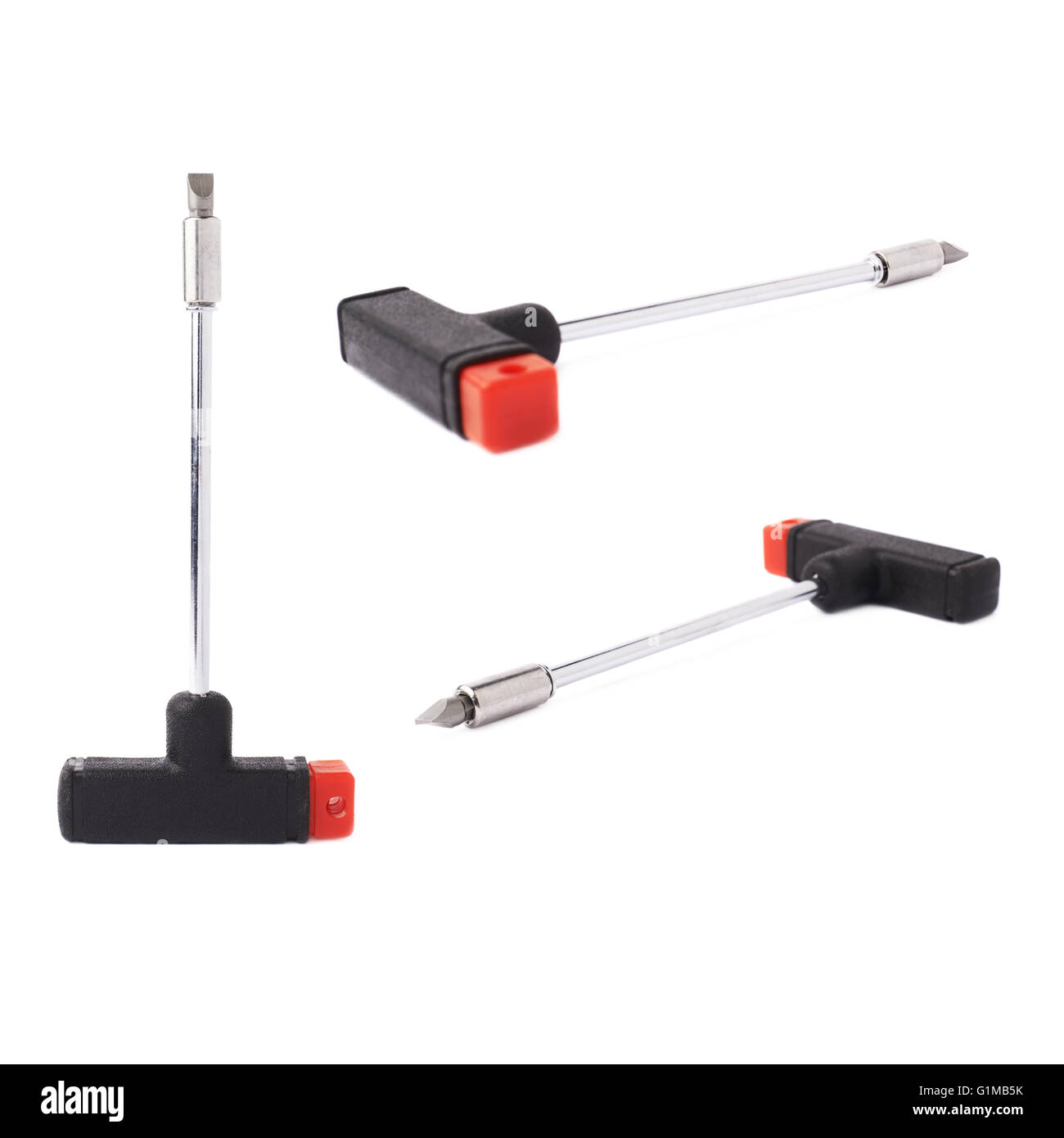 Set of t-shape screwdriver isolated over white background Stock Photo ...