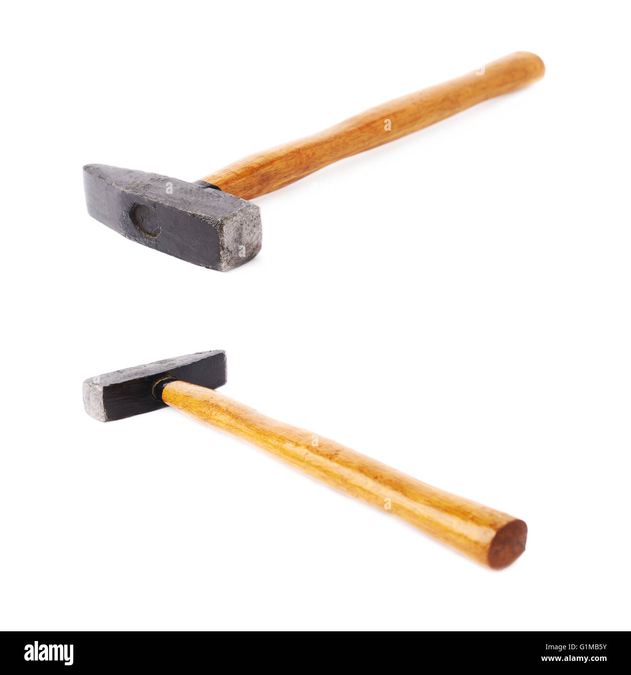 Set of big metal hammer over white isolated background Stock Photo - Alamy