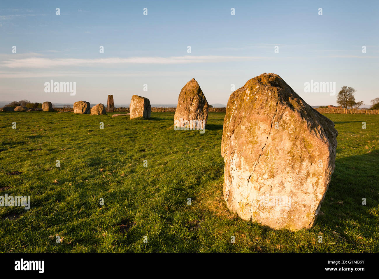 Near Penrith, Cumbria, UK. Long Meg and Her Daughters, a Bronze Age ...
