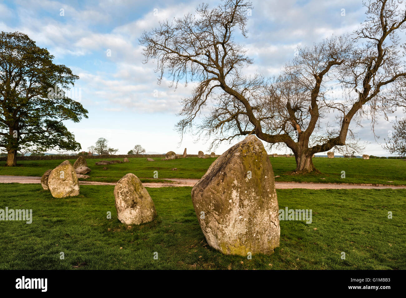 Near Penrith, Cumbria, UK. Long Meg and Her Daughters, a Bronze Age ...