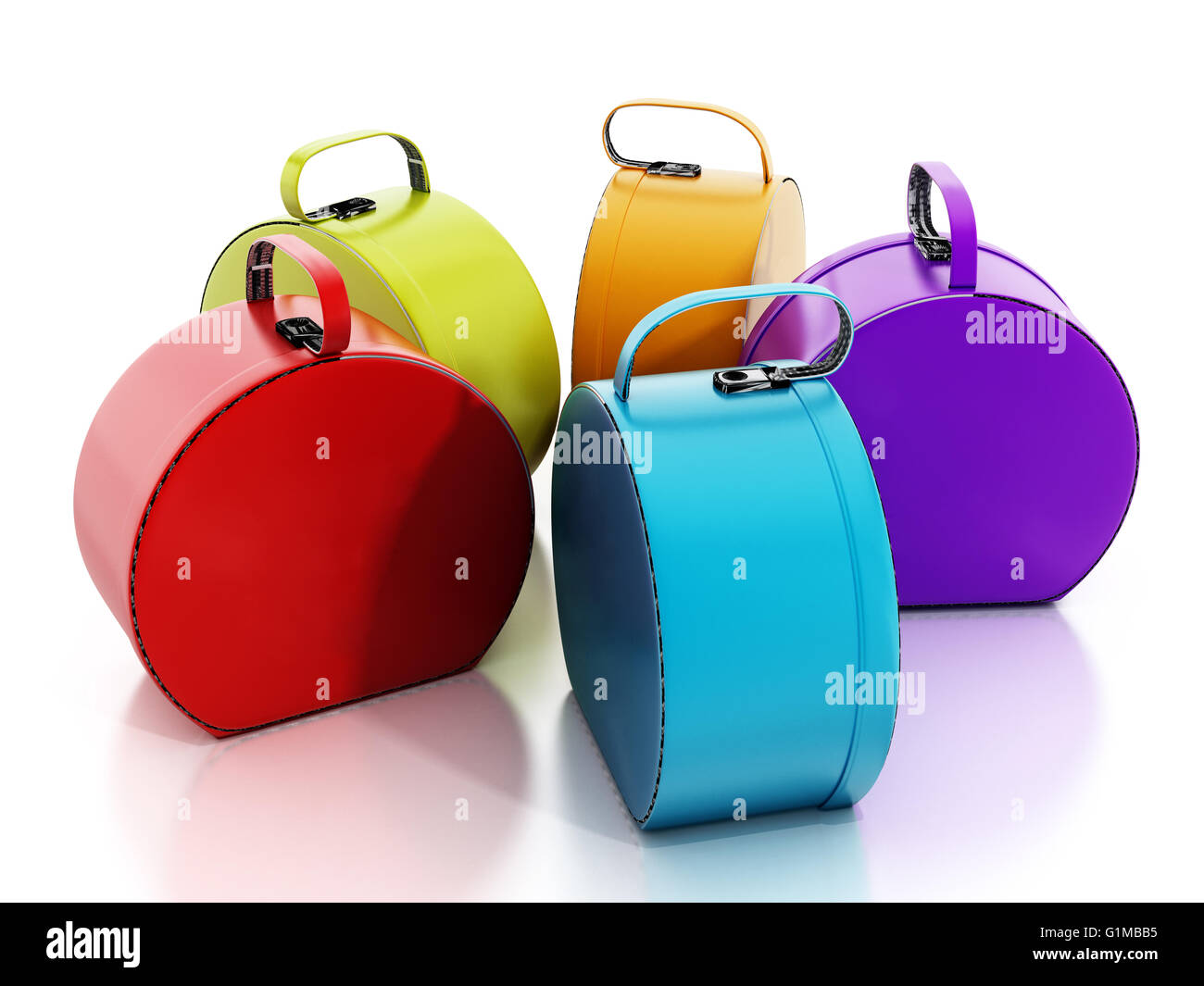 Multi colored handbags isolated on white background Stock Photo - Alamy