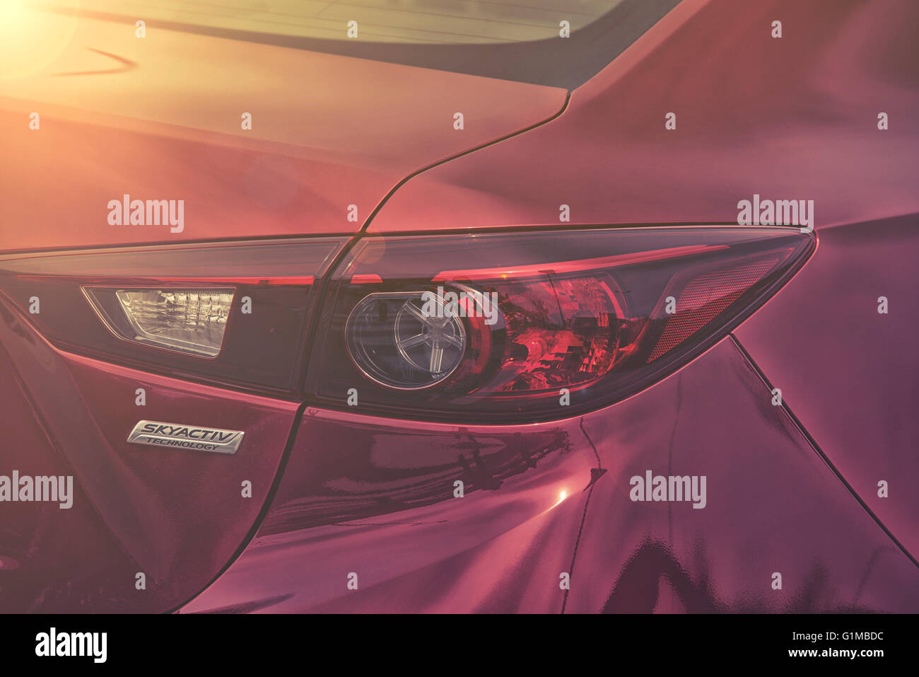 Wroclaw - APRIL 23 Mazda rear light at the Motor Show on April 23, 2016 ...