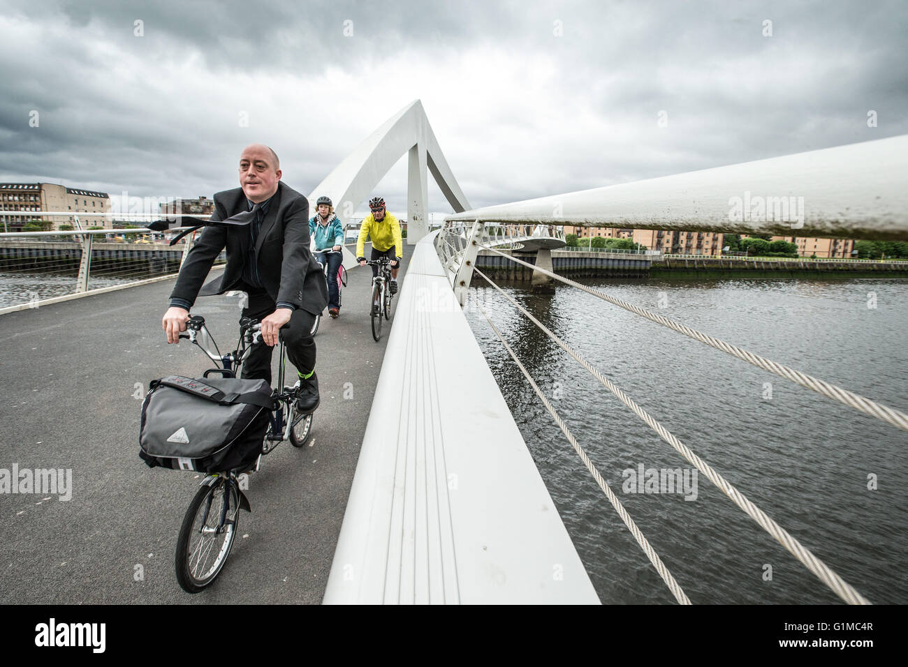 Cyclists using cycle paths Stock Photo - Alamy