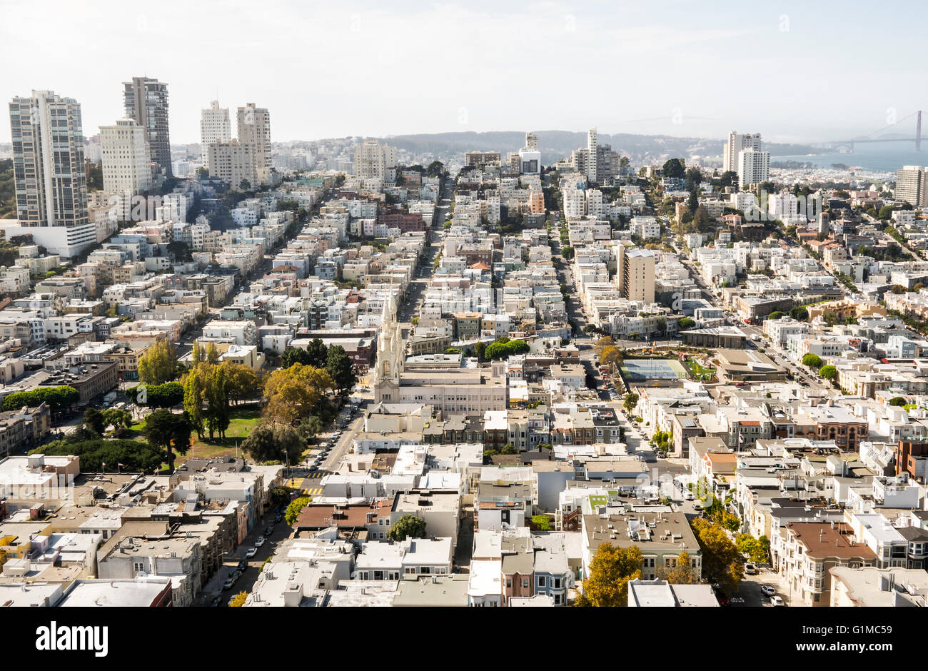 San Fransisco, California Panoramic Cityscape, looking south at SoMa ...