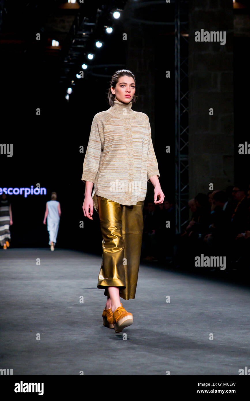 BARCELONA - FEB 5: A model walks the runway for the Escorpion ...