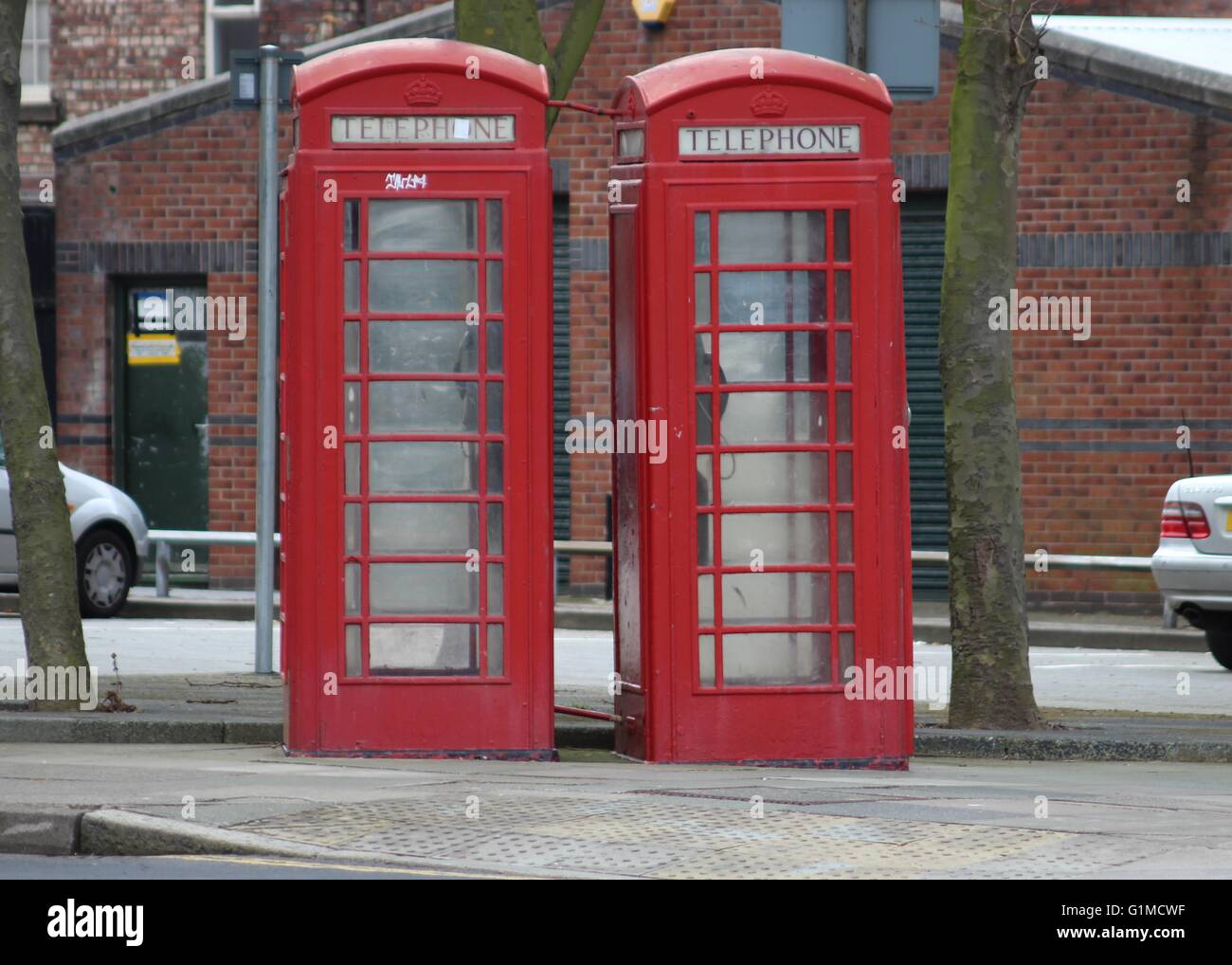 Old British telephone boxes Stock Photo - Alamy