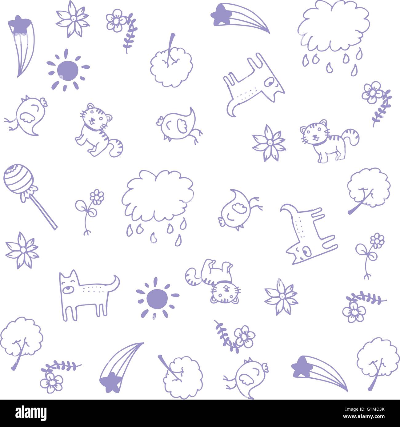 Animal for child doodle art Stock Vector Image & Art - Alamy