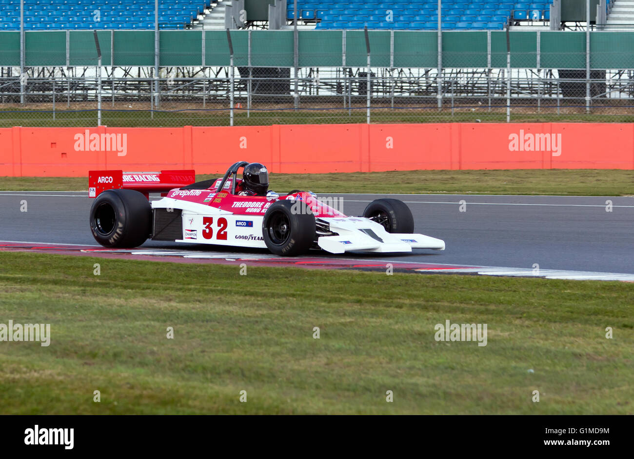 Phil Hall driving a Theodore TR1 historic formula one car during the ...
