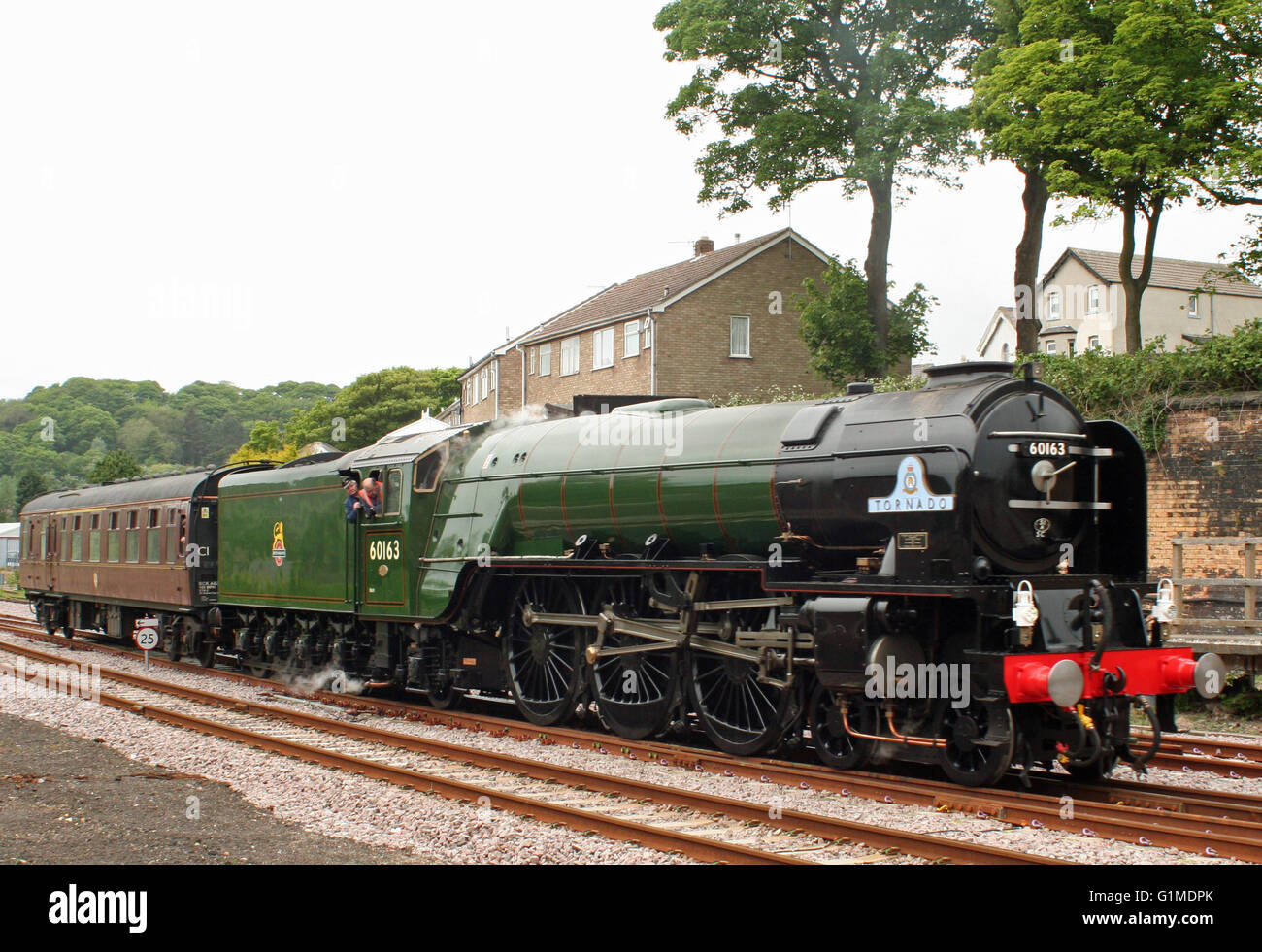 60163 Tornado at Scarborough fresh after repaint into BR Green Stock ...