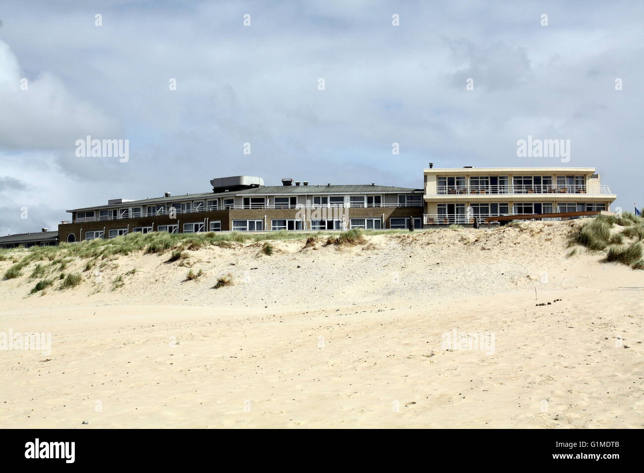Hotel on the beach of the island Vlieland. The Netherlands Stock Photo ...