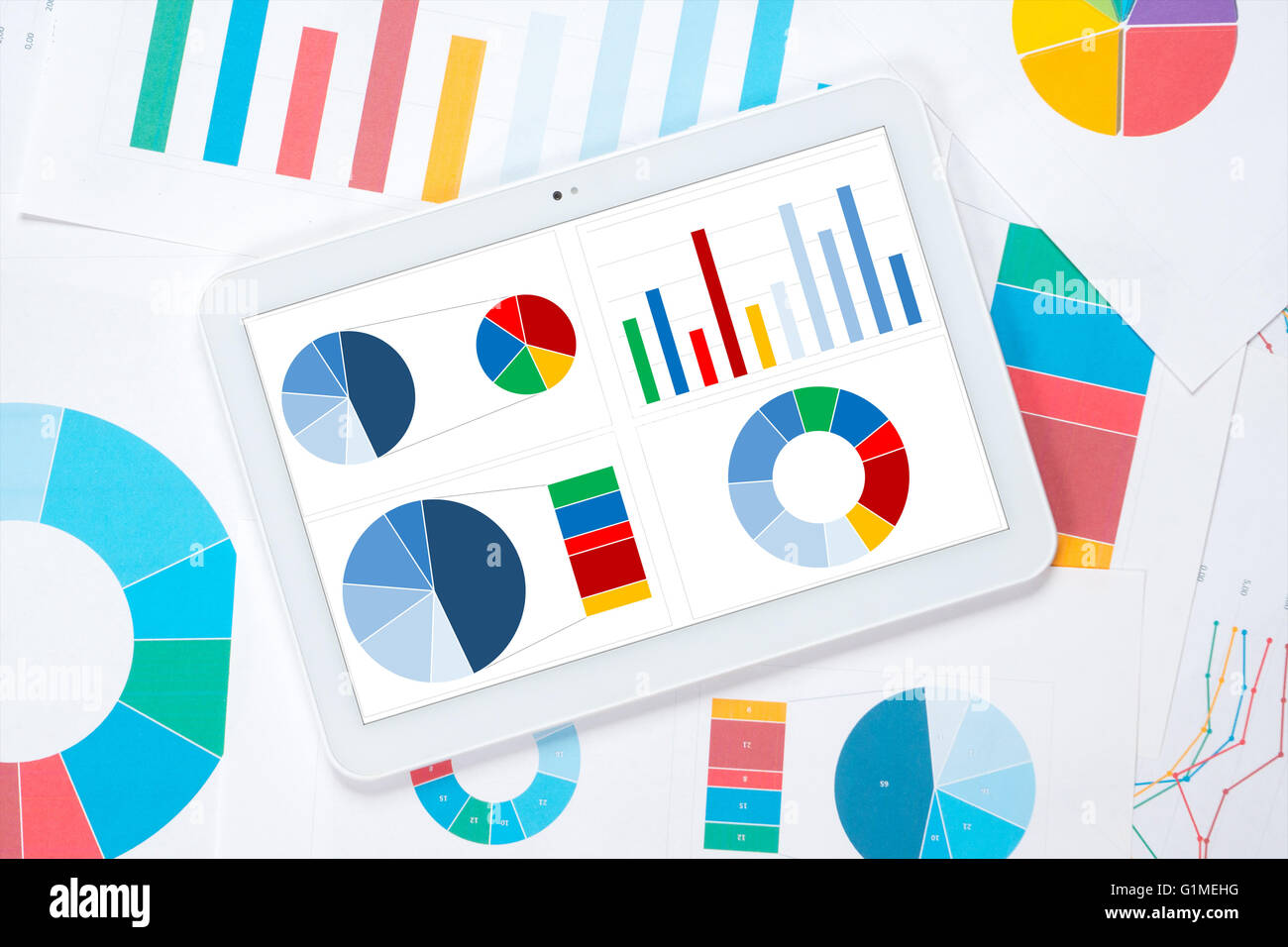 tablet colorful dashboard with colorful background Stock Photo - Alamy