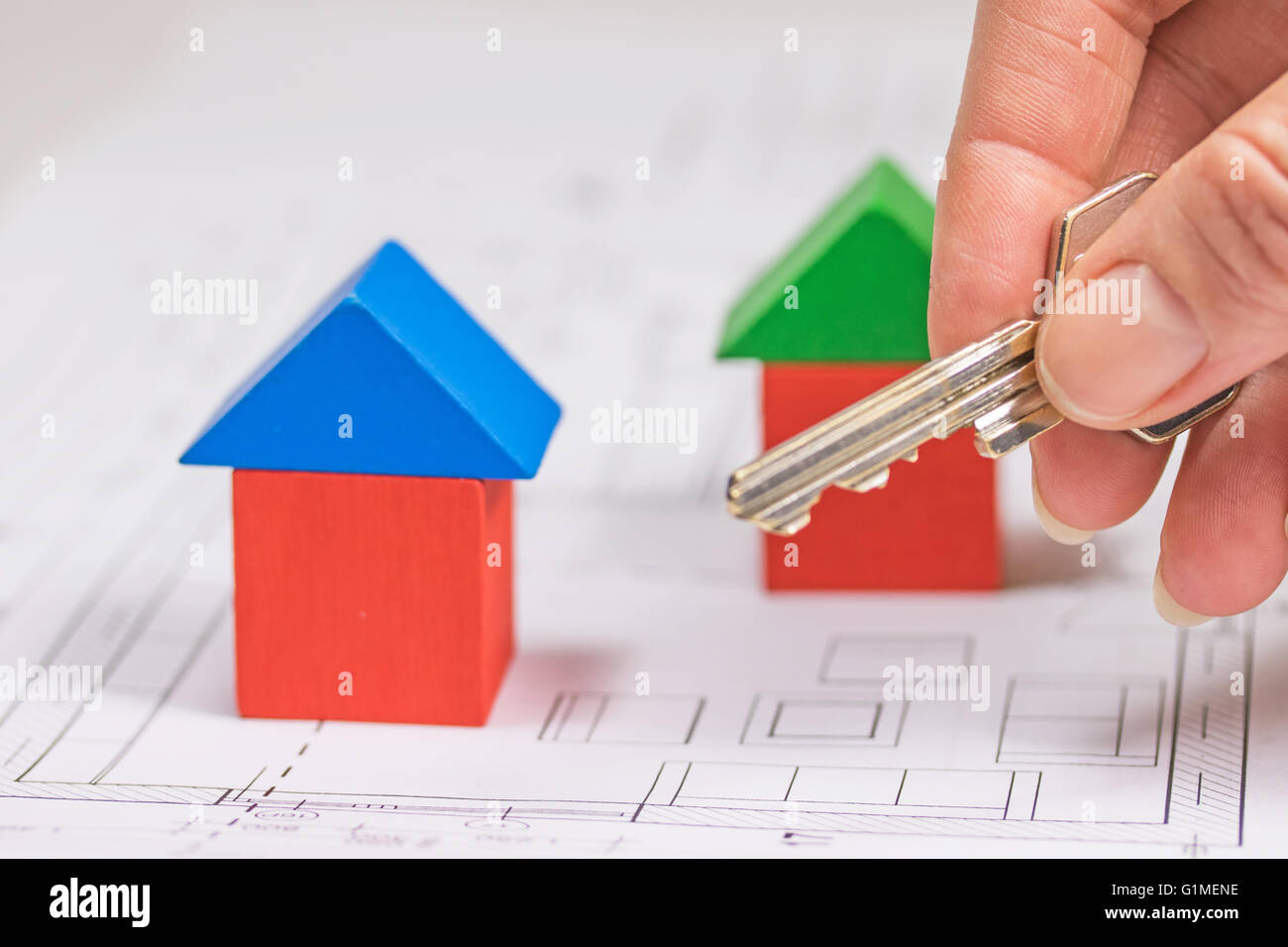 House wood key blocks hi-res stock photography and images - Alamy