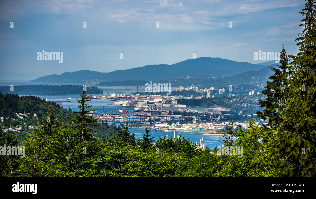 View of Vancouver Harbor and Burrard Inlet from Burnaby Mountain in ...