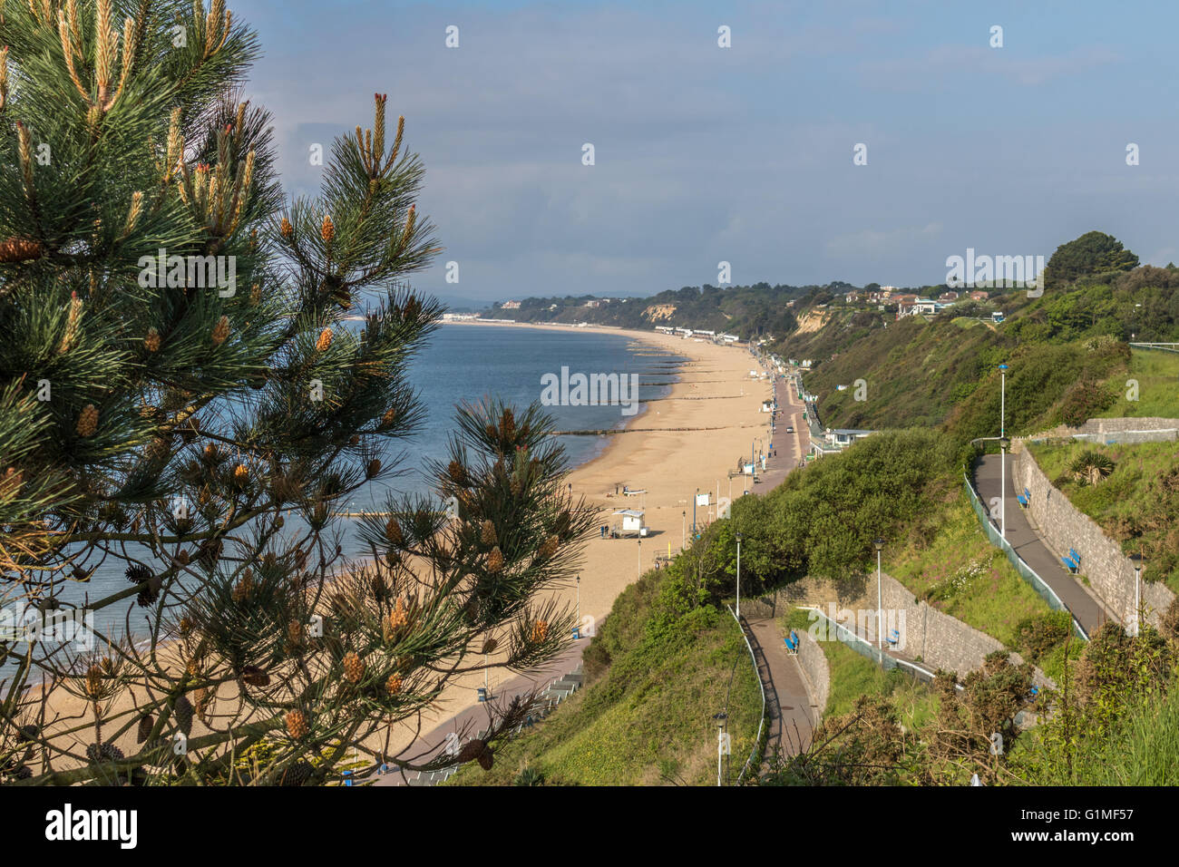 England Dorset Bournemouth The beach seen from the Westcliff Stock ...