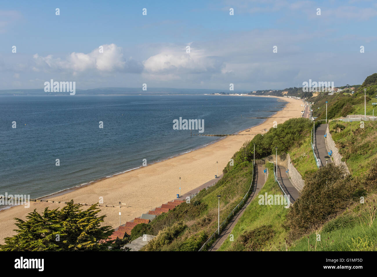England Dorset Bournemouth The beach seen from the Westcliff Stock ...