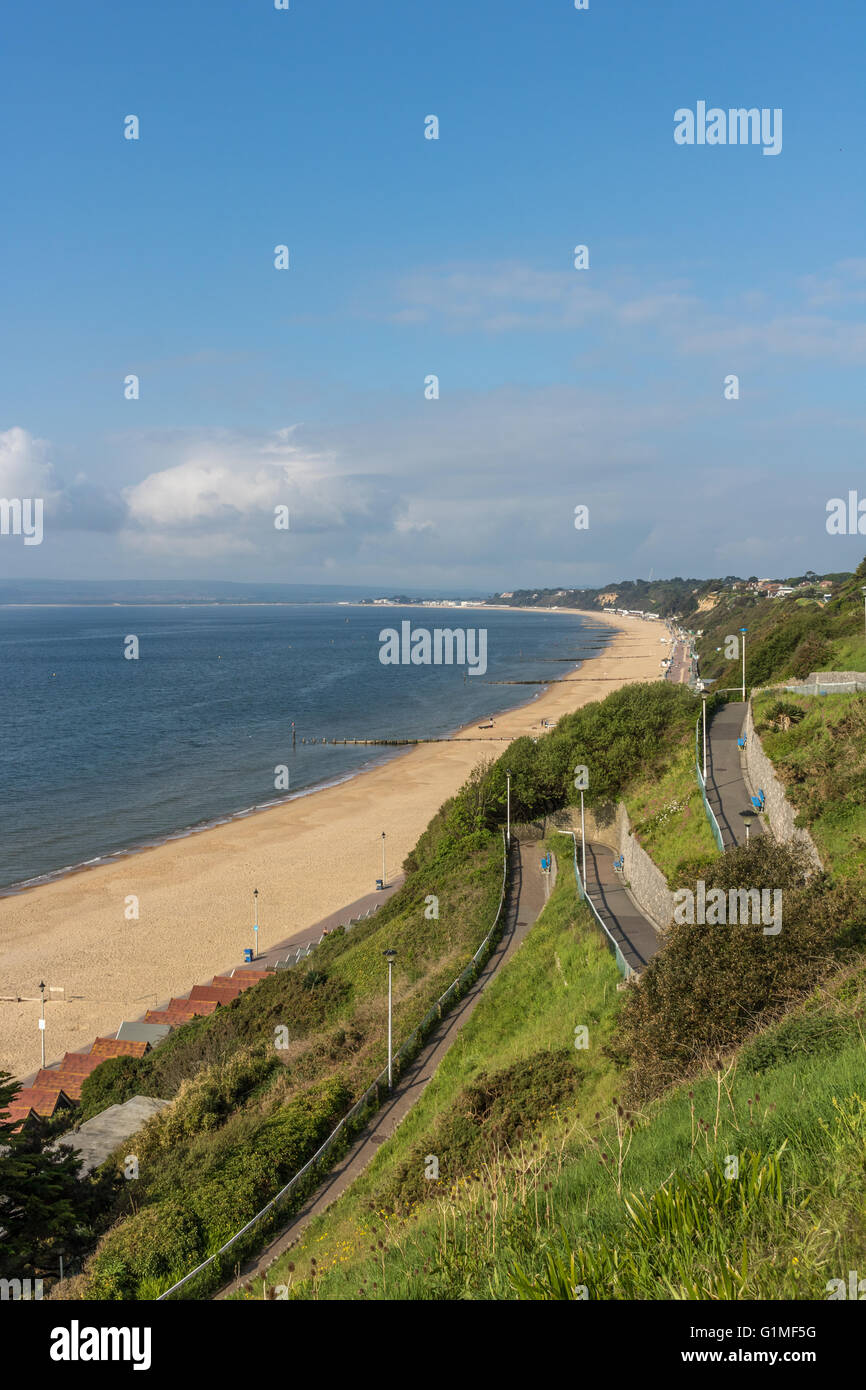 England Dorset Bournemouth The beach seen from the Westcliff Stock ...