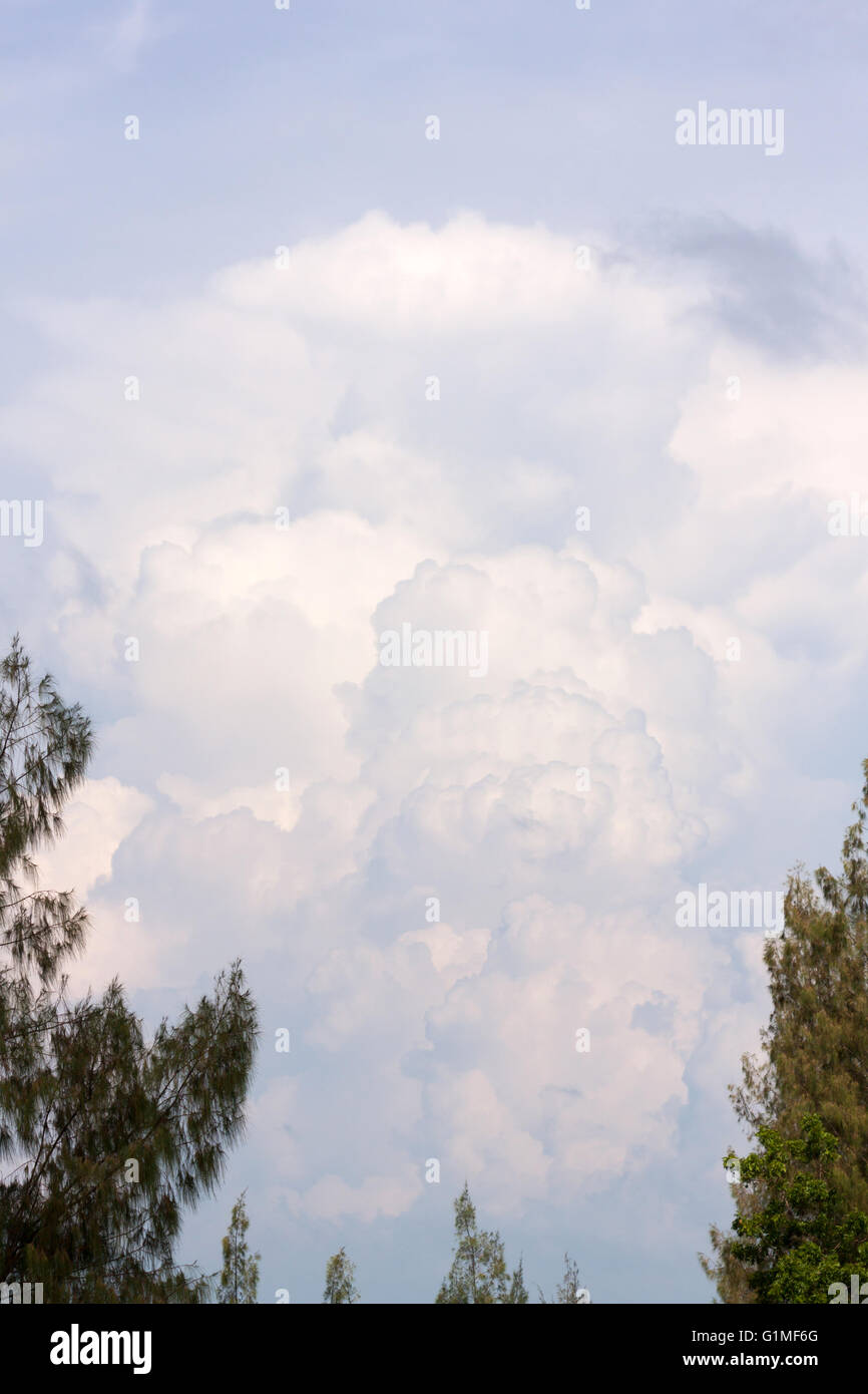 White clouds and rain clouds on blue sky background Stock Photo - Alamy