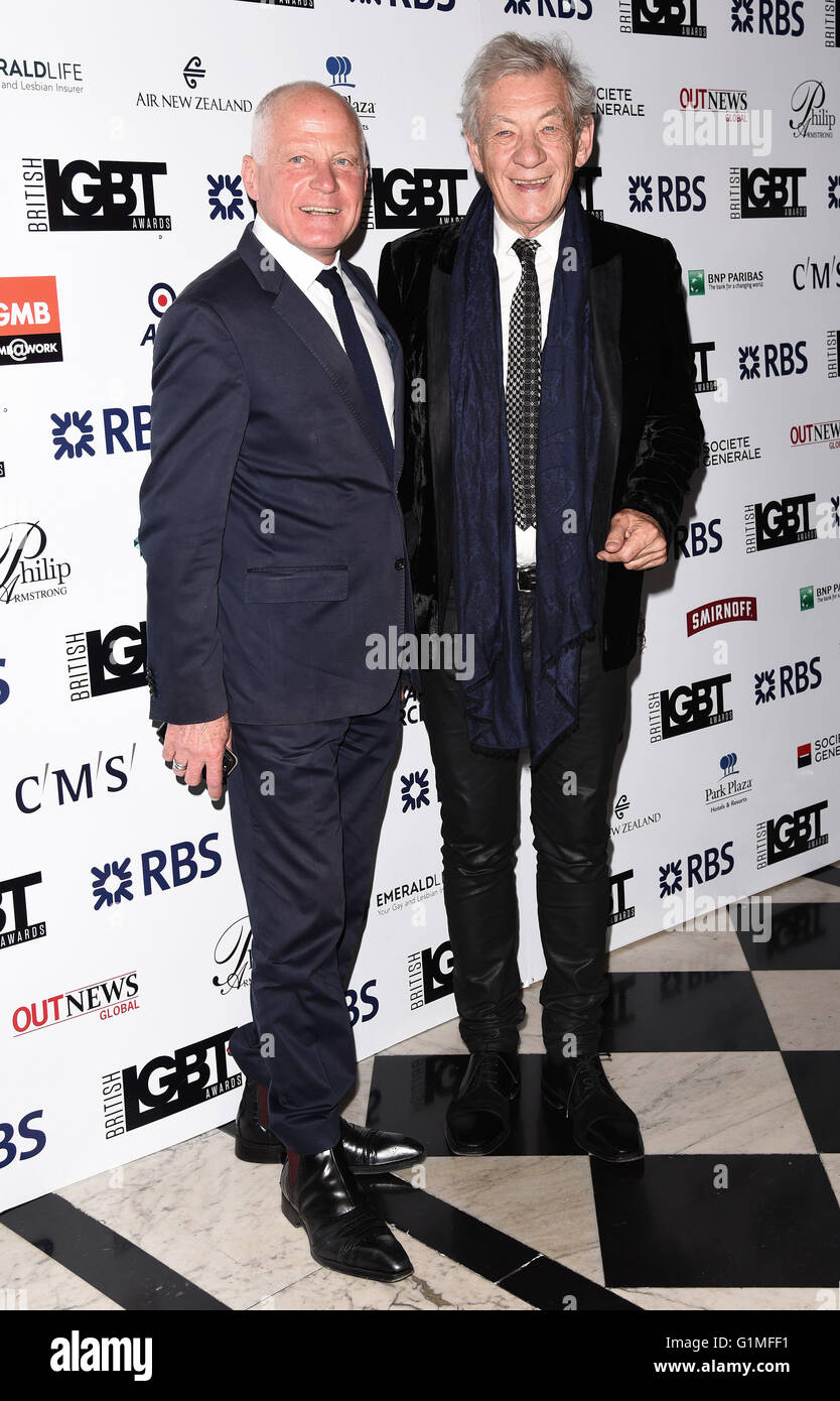 London, UK. Michael Cashman and Sir Ian McKellen at The LGBT Awards ...