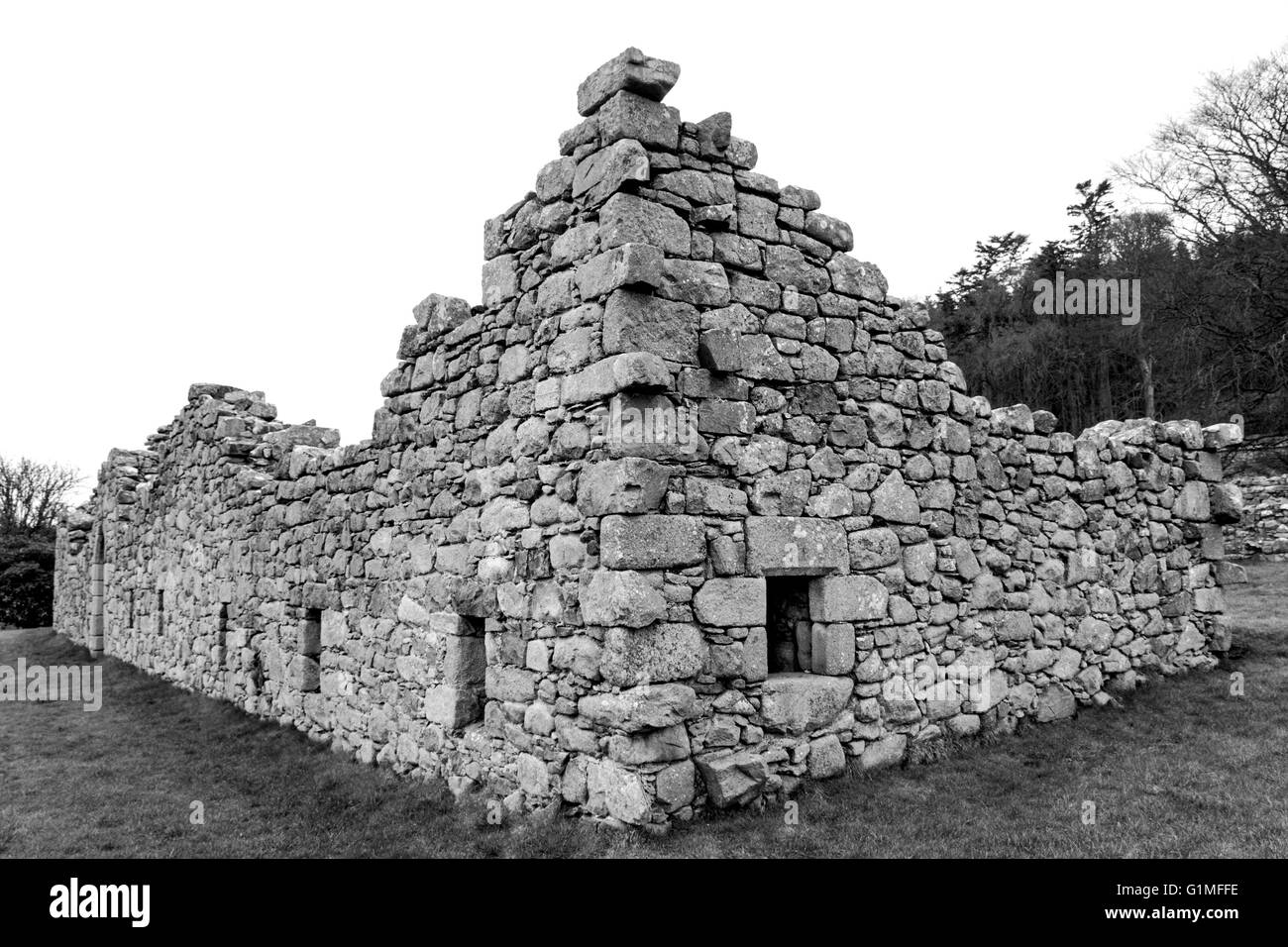 Medieval stone ruins Black and White Stock Photos & Images - Alamy