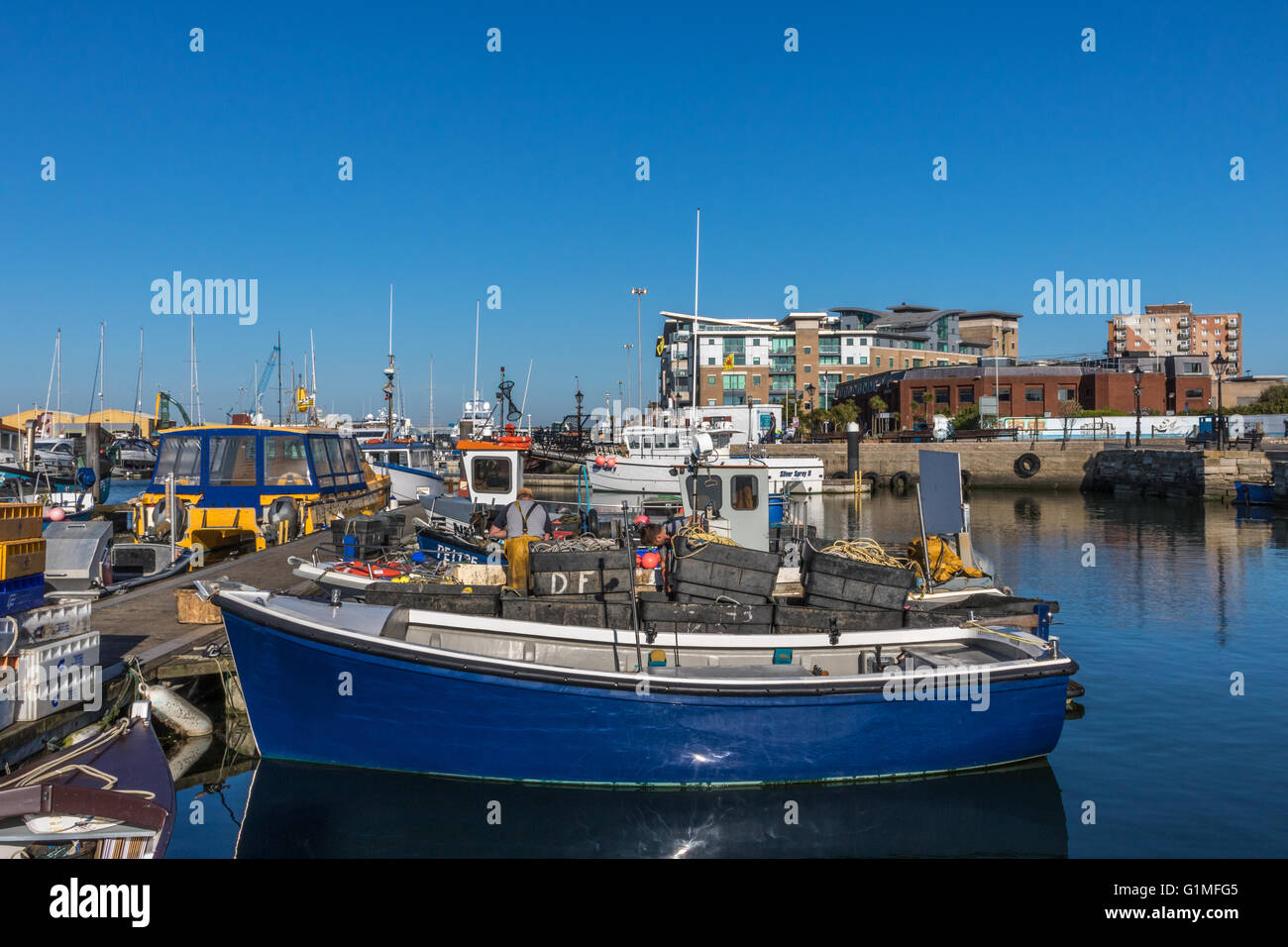 England Dorset Poole Fishing boats at Poole quay Stock Photo - Alamy