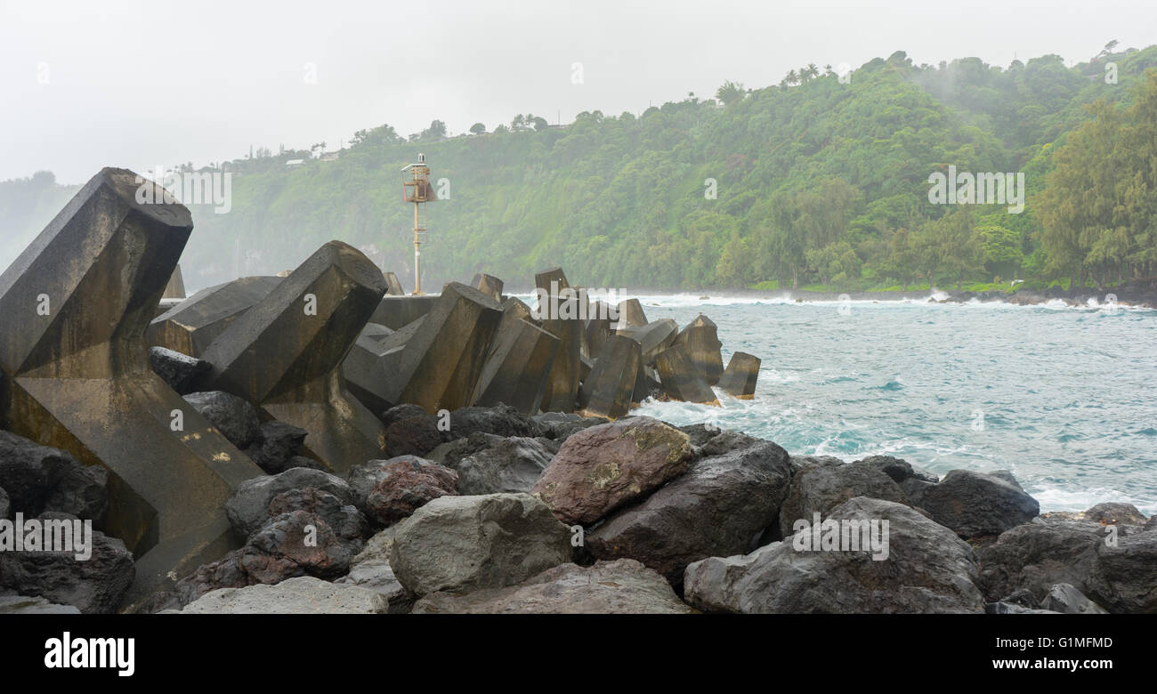 Tetra-pods for a breakwater at Laupahoehoe point the location of a ...