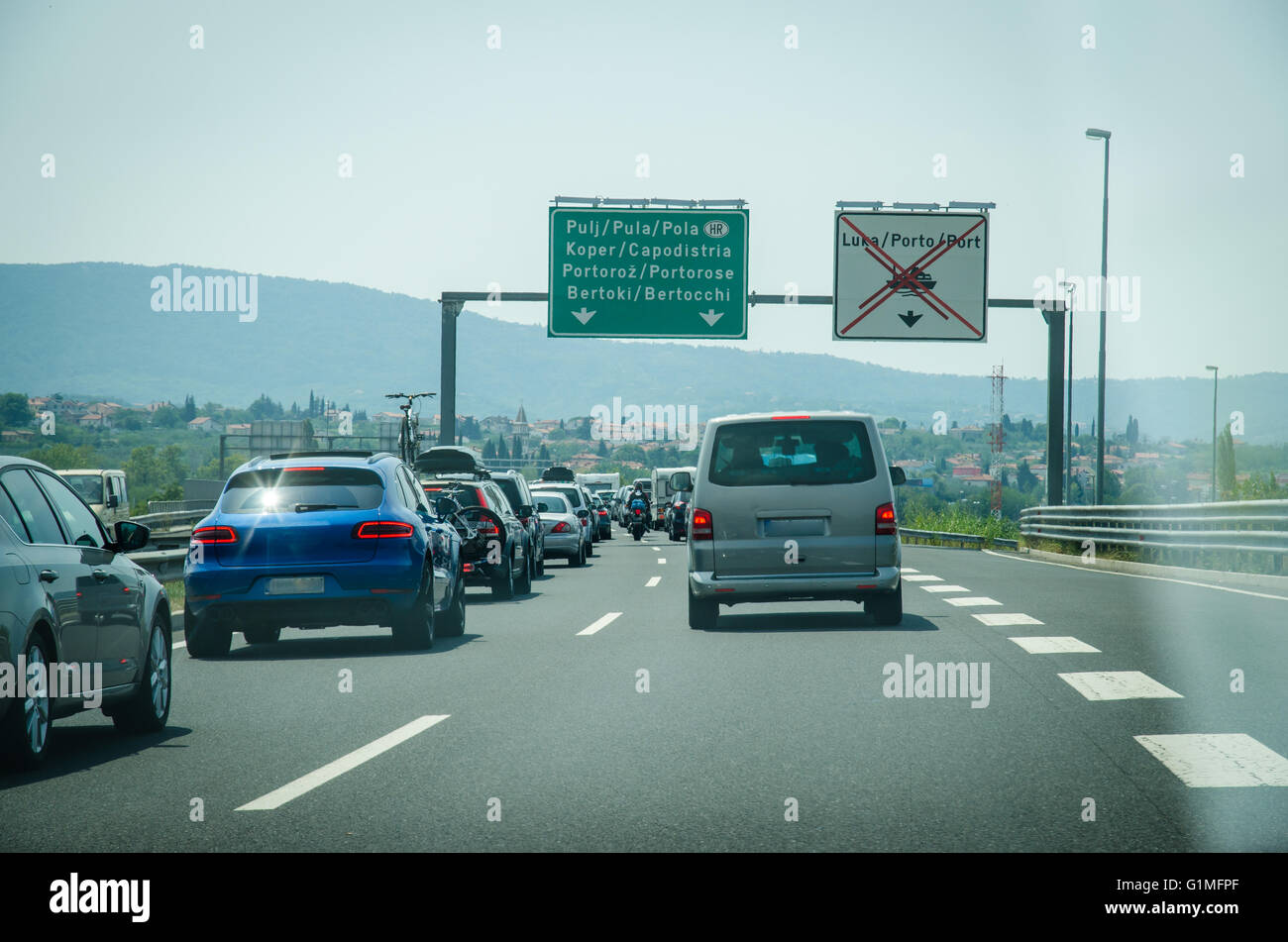 traffic jam in the journey to Croatia Stock Photo - Alamy