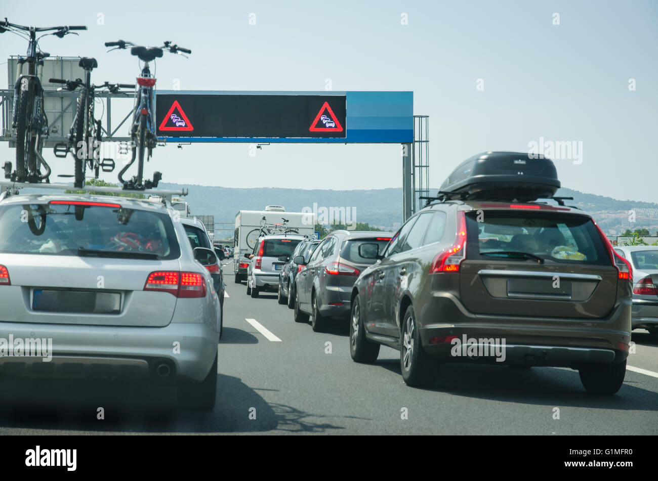 traffic jam on the road Stock Photo - Alamy