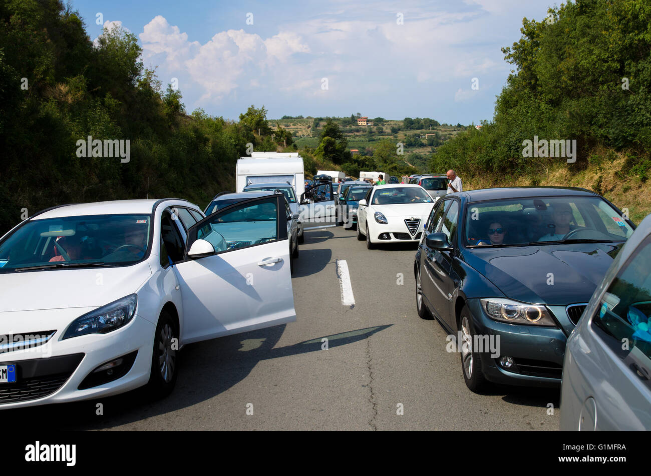 traffic jam on the road Stock Photo - Alamy