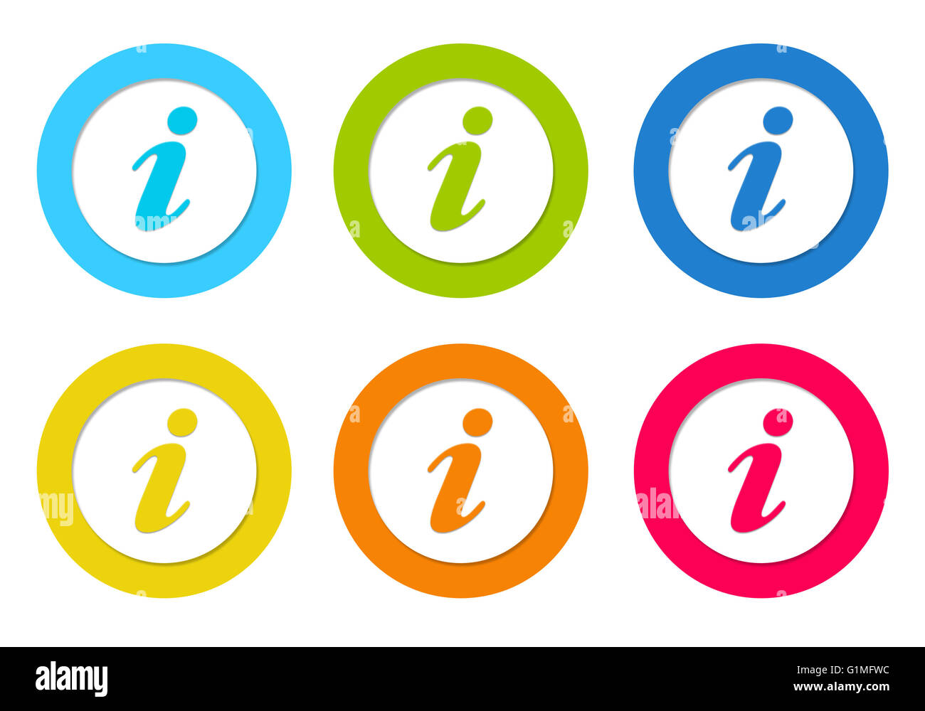 Set of rounded icons with information symbol Stock Photo - Alamy