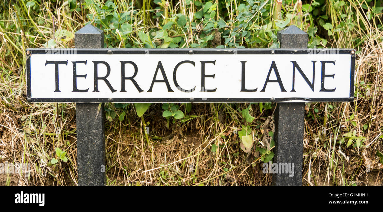 Terrace Lane - street / road name Stock Photo - Alamy