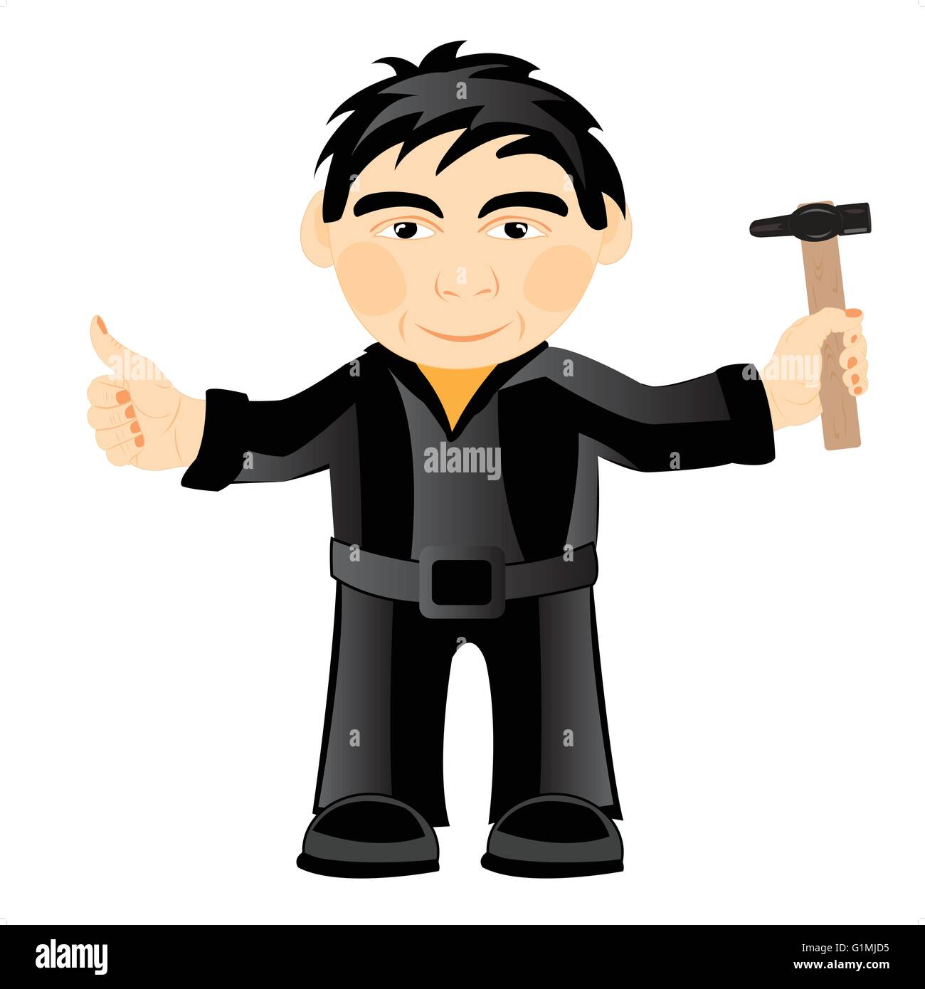 Illustration men with tools in hand on white background Stock Vector ...
