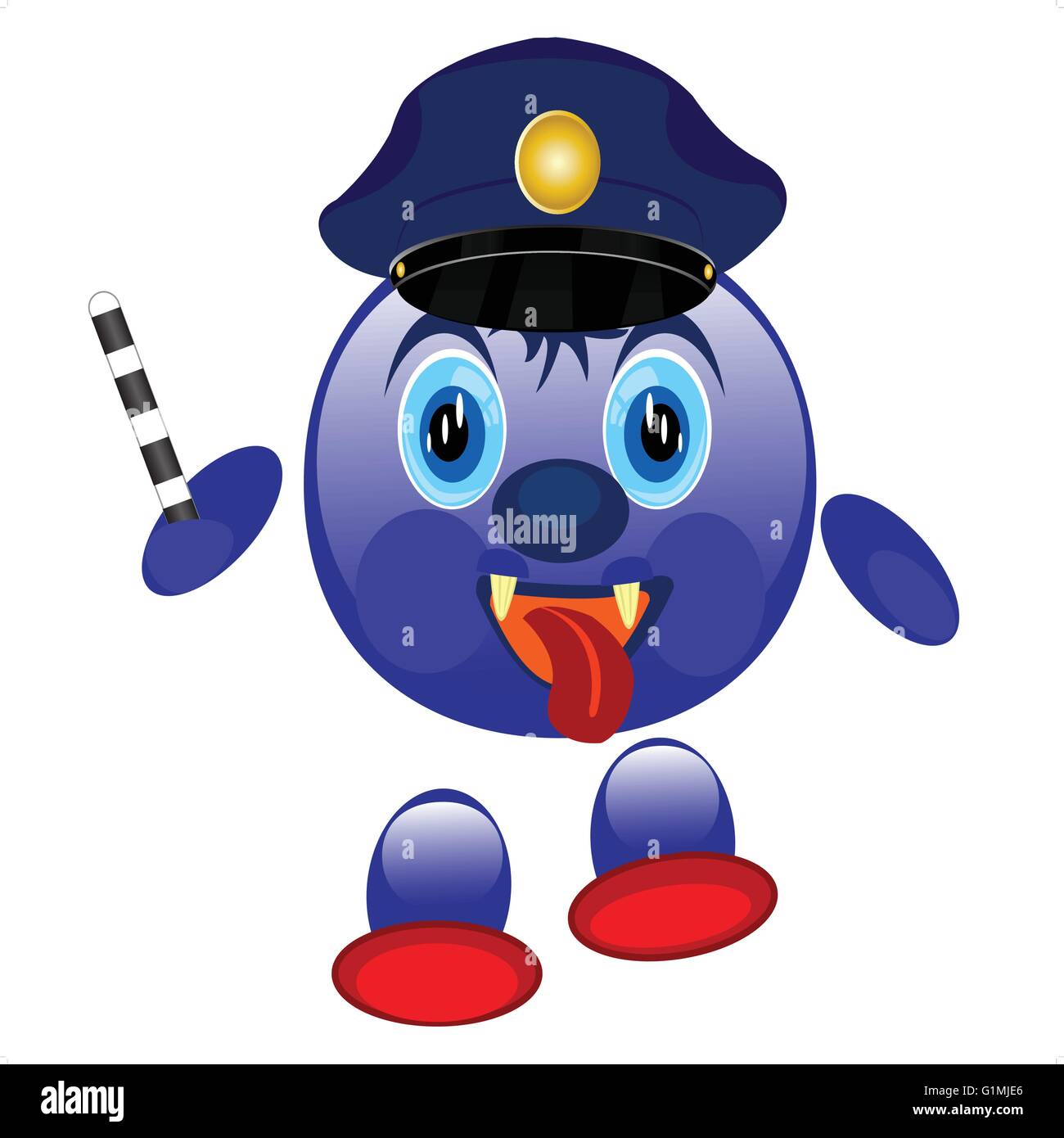 Nice smail police on white background is insulated Stock Vector Image ...