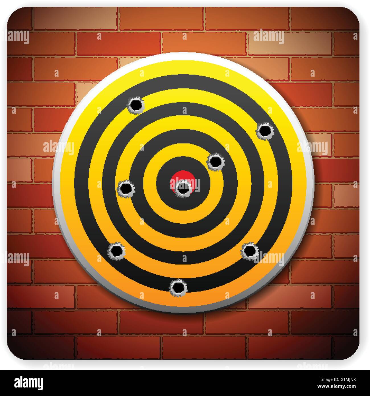 Brick wall with target icon on a white background Stock Vector Image ...