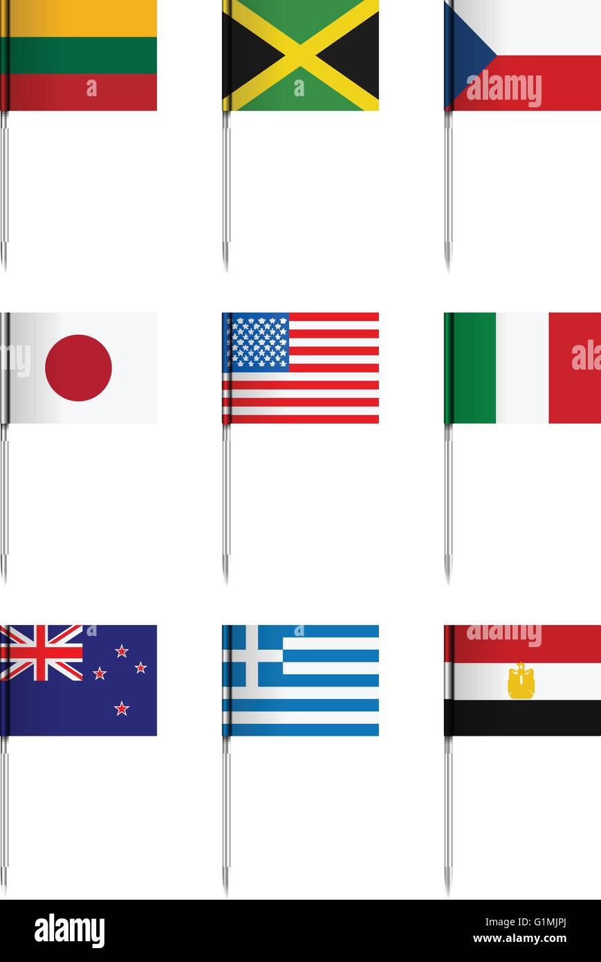 National flag set on a white background Stock Vector Image & Art - Alamy