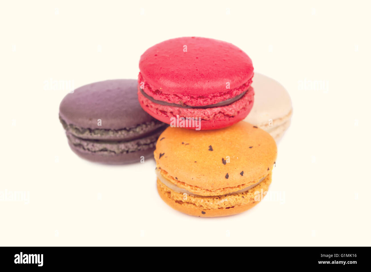 Sweet and colourful macaroons on retro-vintage background , macaroons ...