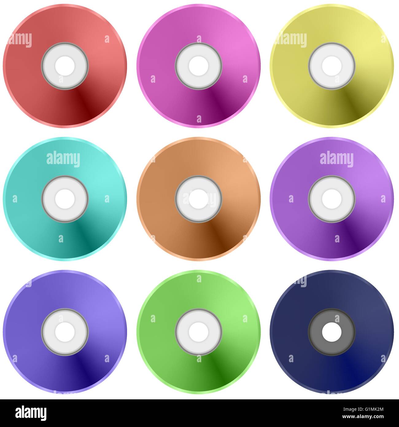 Vector Colorful Realistic Compact Disc Collection Stock Vector Image ...
