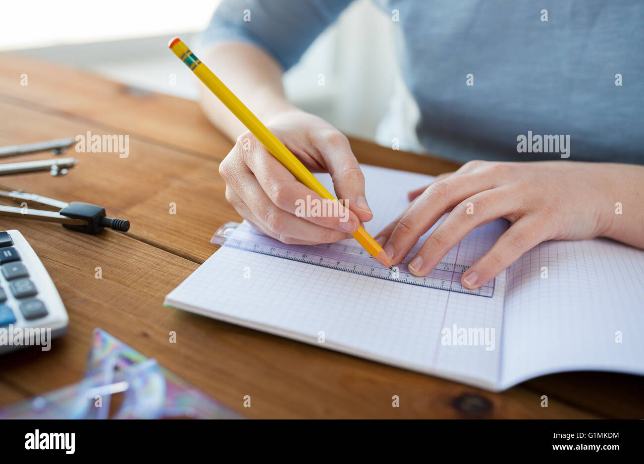 Close up drawing ruler hi-res stock photography and images - Alamy