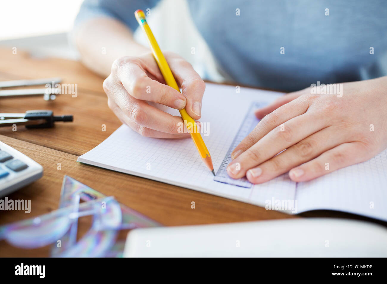 Close up drawing ruler hi-res stock photography and images - Alamy