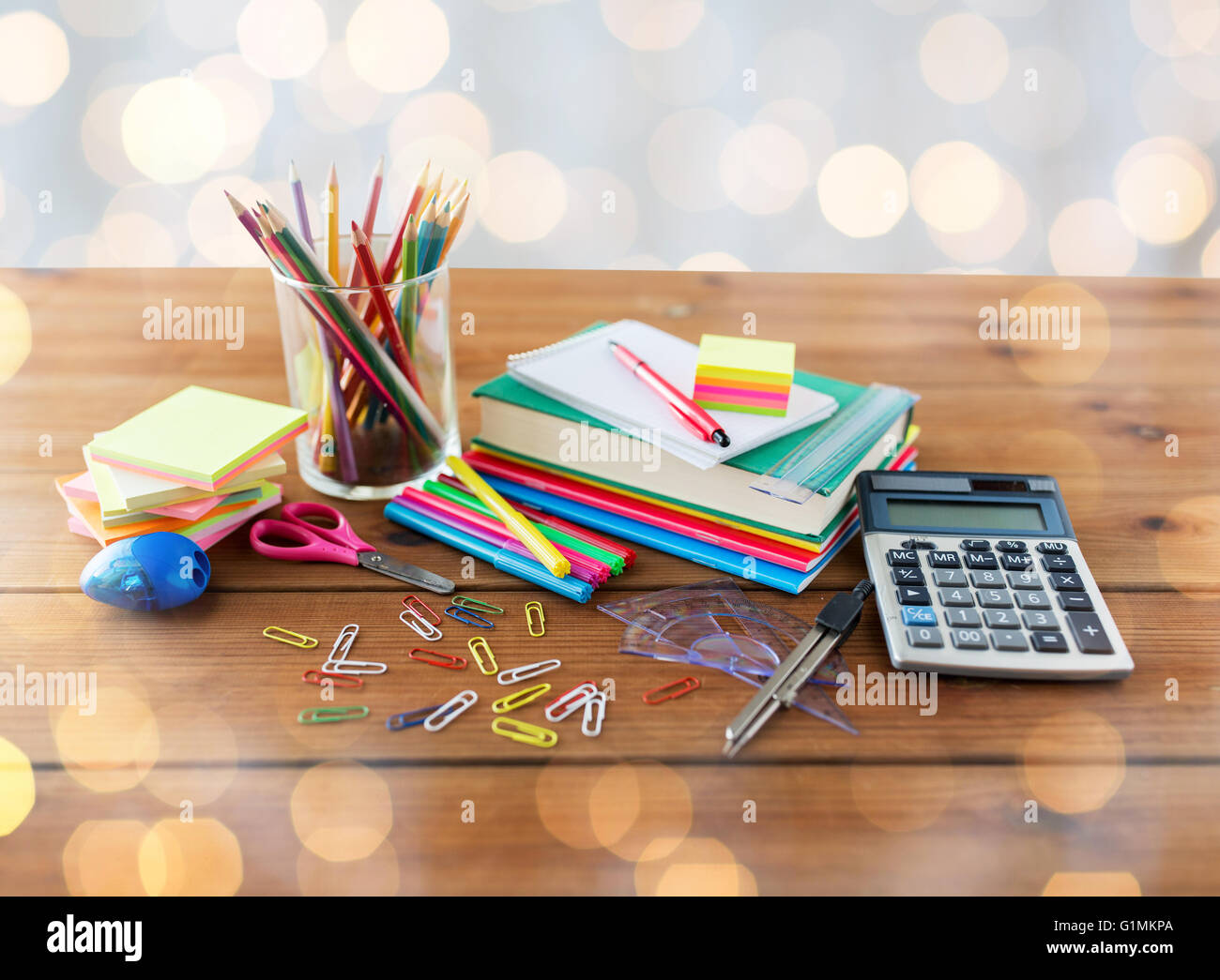 Close Up Of Stationery Or School Supplies On Table Stock Photo Alamy close-up-of-stationery-or-school-supplies-on-table-stock-photo-alamy