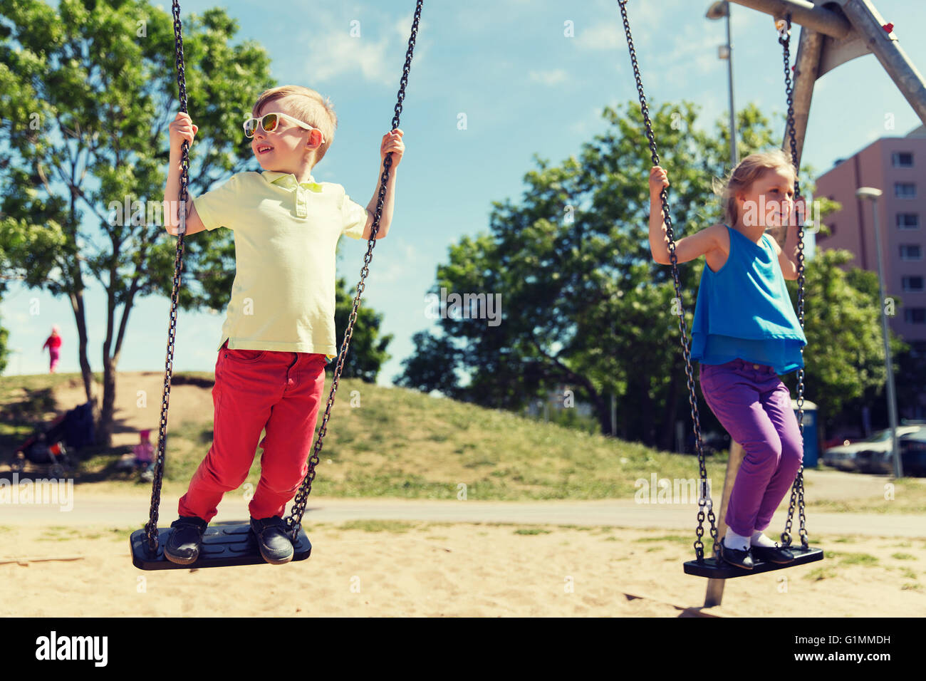 Two person swing hi-res stock photography and images - Alamy