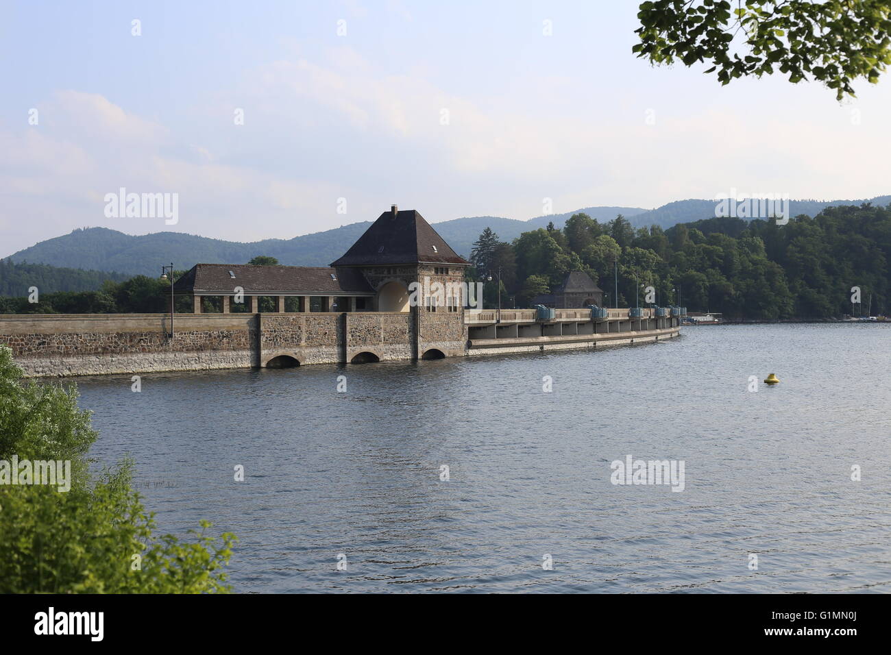 The Edersee Dam, a hydroelectric dam spanning the Eder river in ...