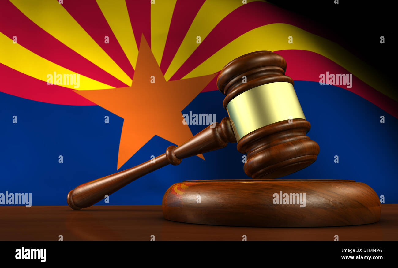 Arizona US state laws, legal system and justice concept with a 3D ...
