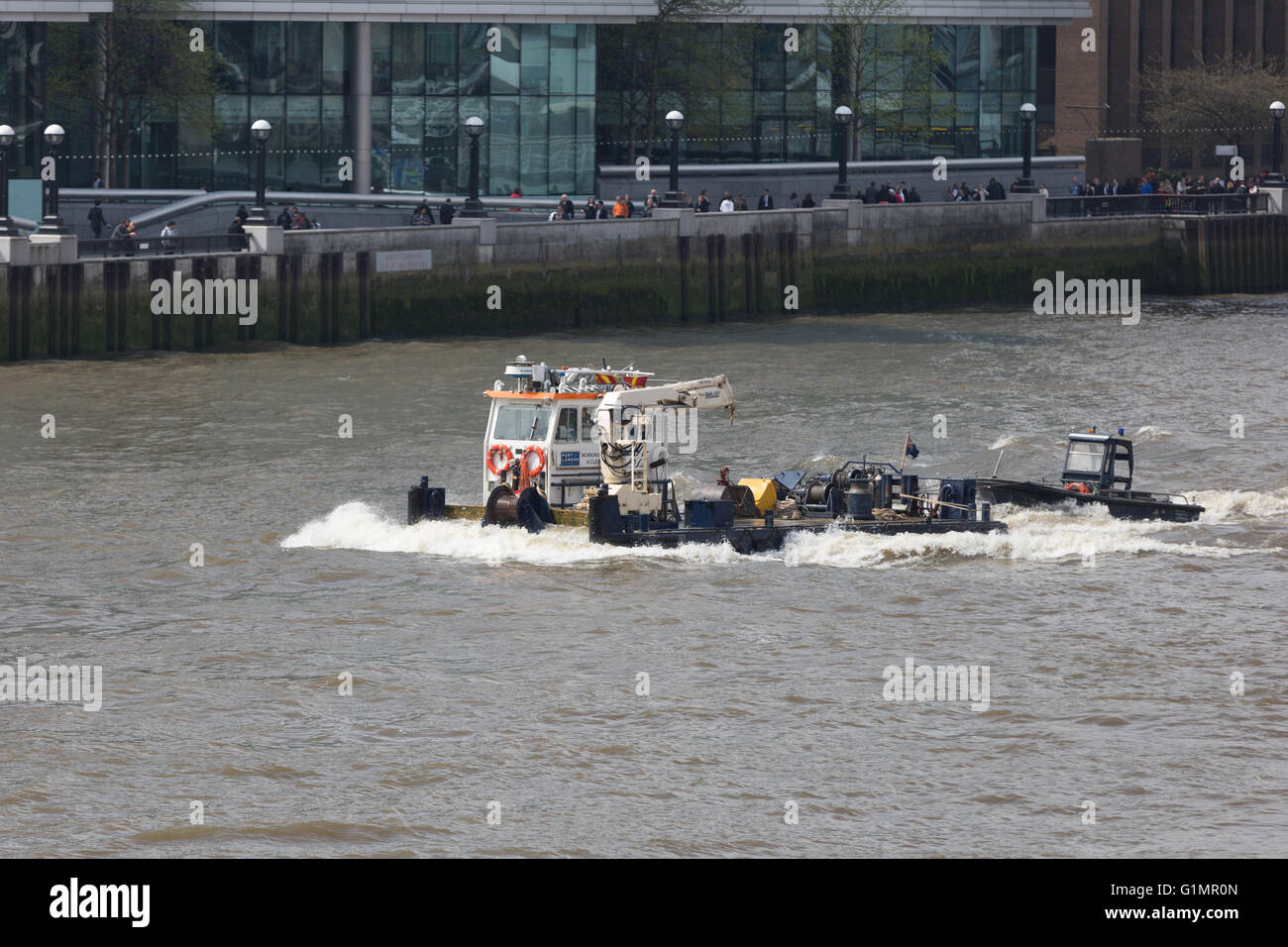 Port of London barge Stock Photo - Alamy