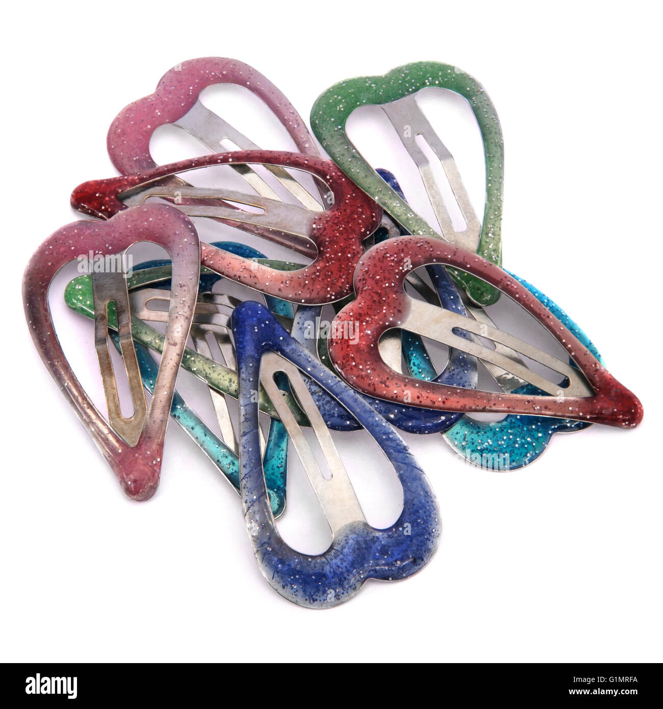 Many hair clips isolated on white background Stock Photo - Alamy