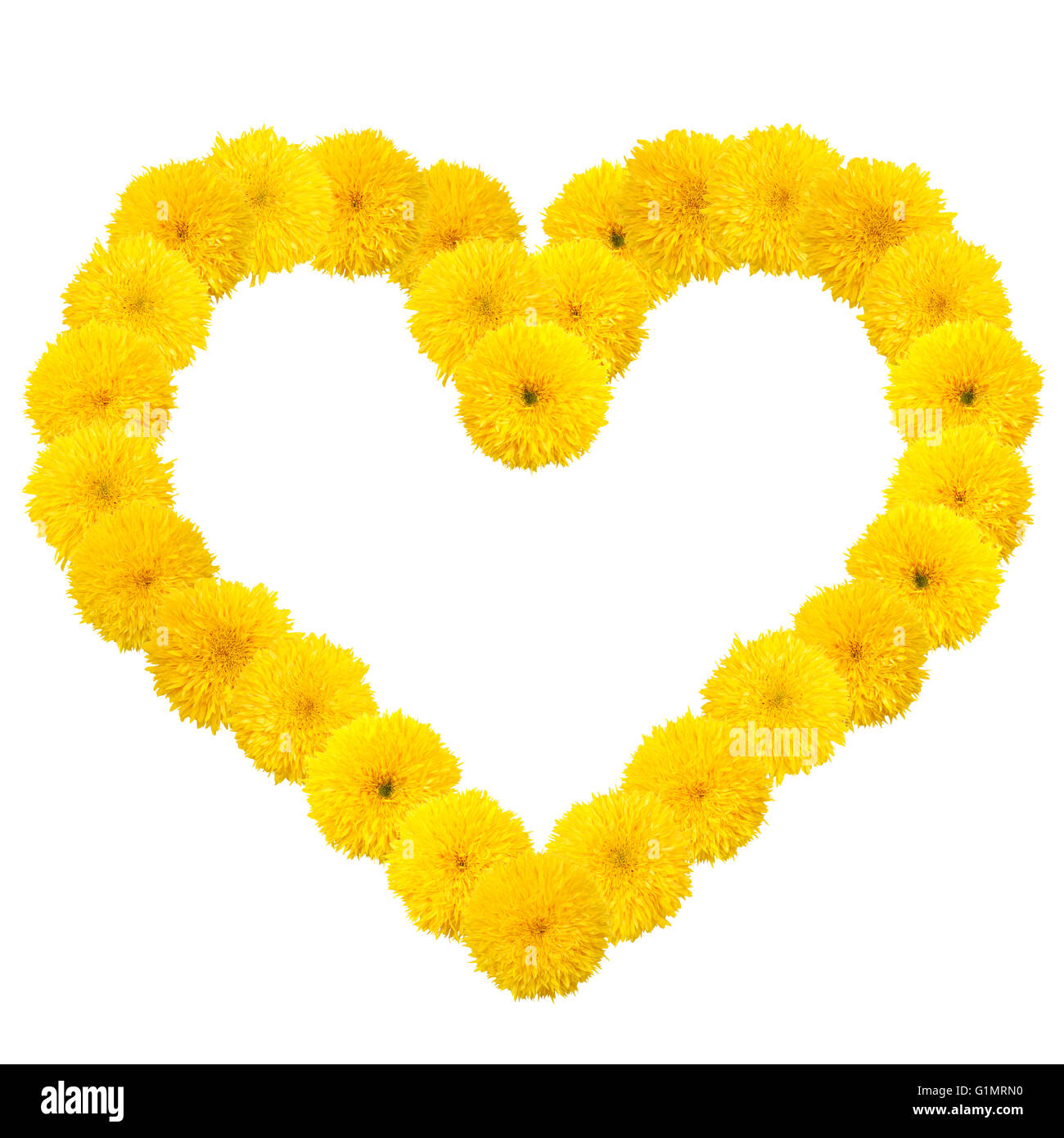 Decorative sunflower heart frame isolated on white background Stock ...