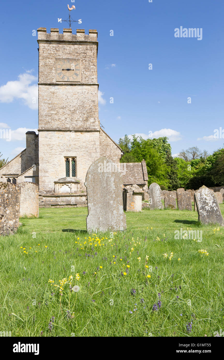 St Peter church Farmington, Gloucestershire, England, UK Stock Photo ...