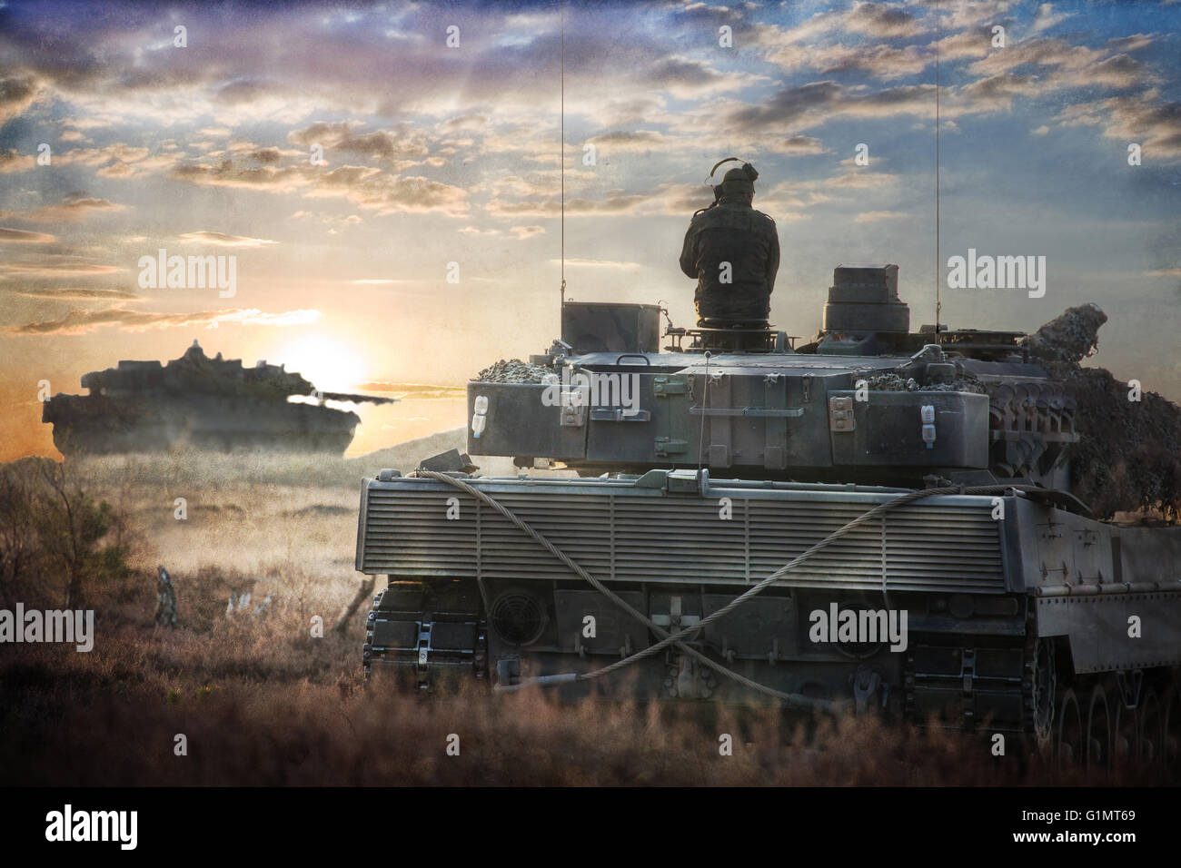 german main battle tank leopard 2 a 6 stands in position Stock Photo ...