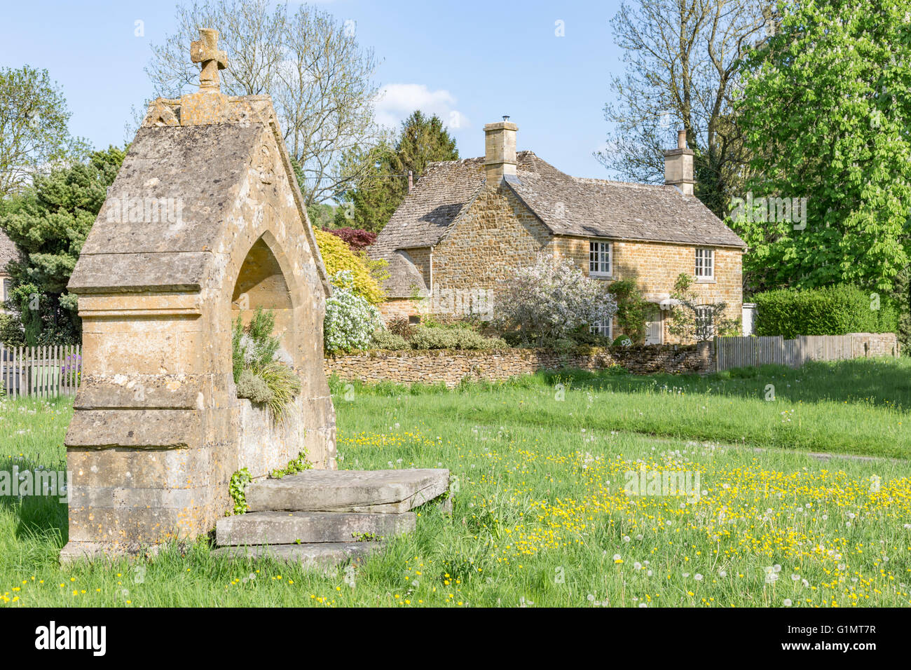 The picturesque Cotswold village of Wyck Rissington, Gloucestershire ...