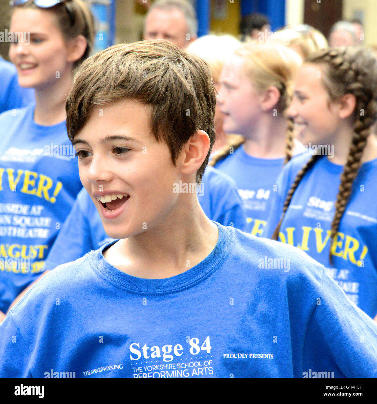 Schoolchildren performing songs from Oliver Stock Photo - Alamy