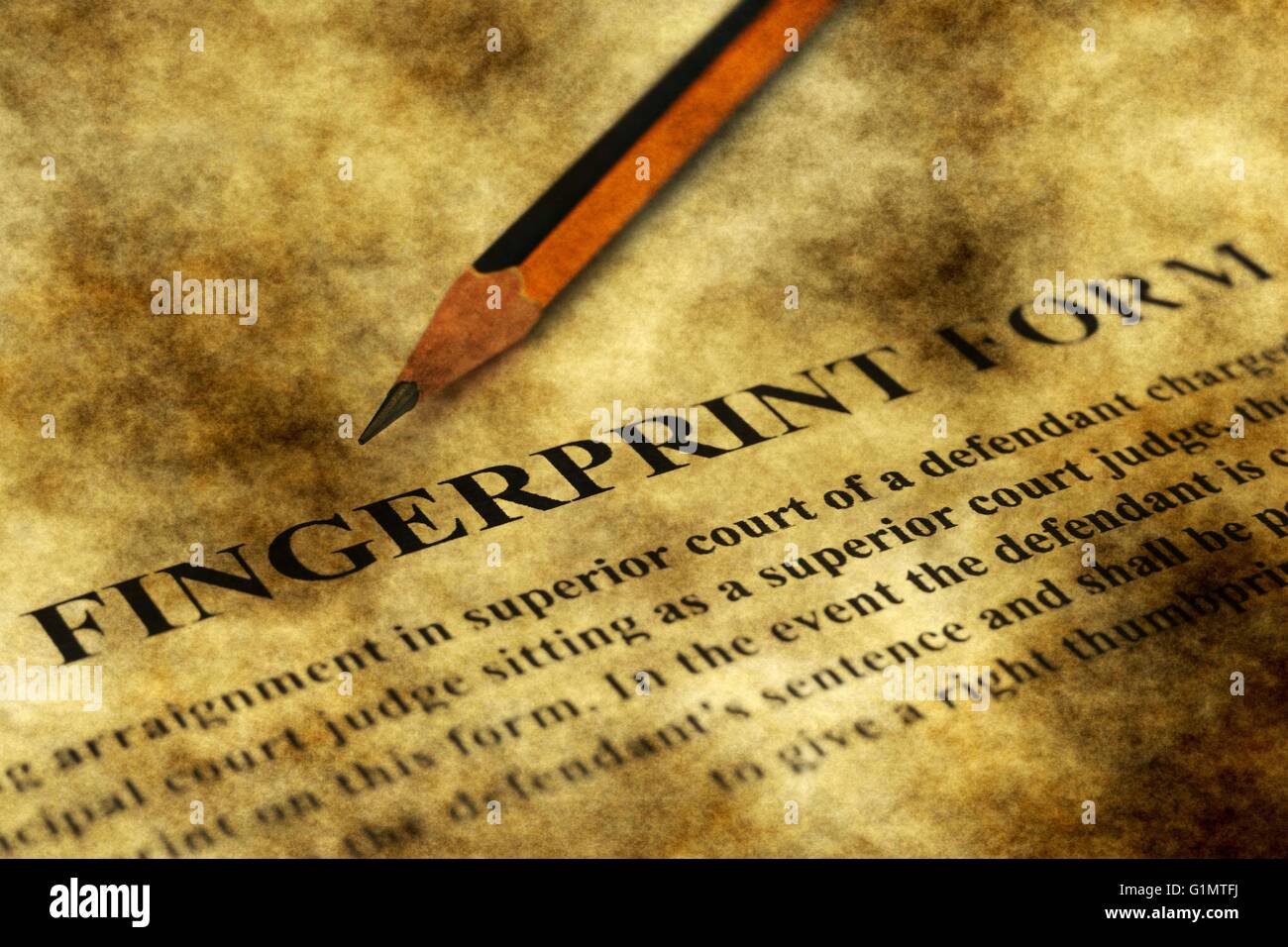 Fingerprint form document paper hi-res stock photography and images - Alamy